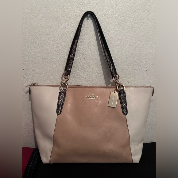 Coach | Bags | Coach Ava Tote In Exotic Leather Trim | Poshmark